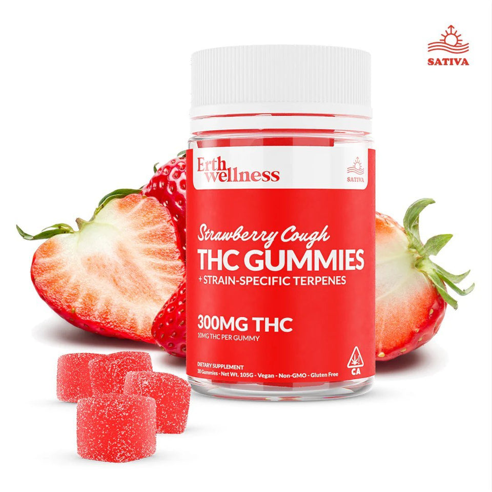 Δ9 THC Gummies - Strawberry Cough - Strain Specific (Sativa) - 300mg ...