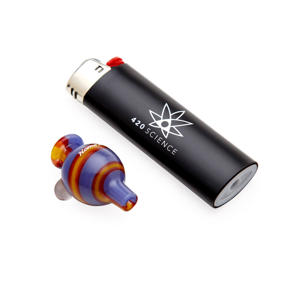 Home Blown Glass Bubble Carb Cap - Rainbow Swirl / $ 39.99 at 420 Science