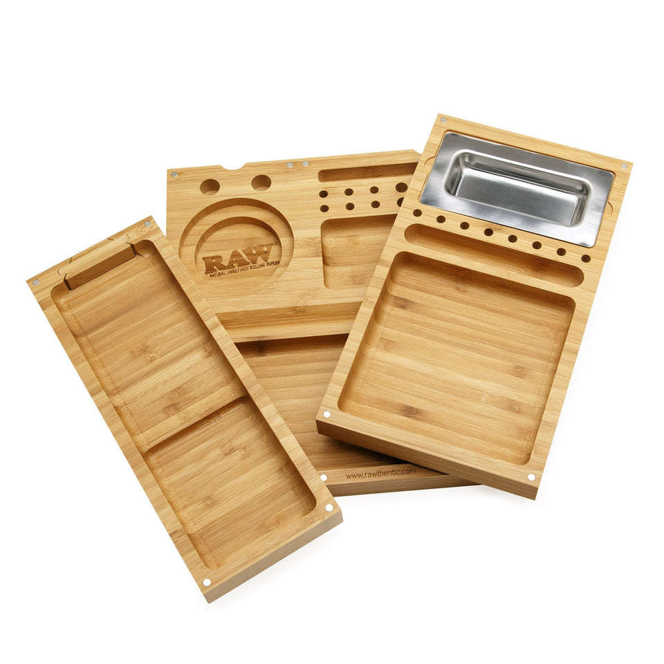 RAW Triple Flip Magnetic Bamboo Rolling Tray / $ 89.99 at 420 Science